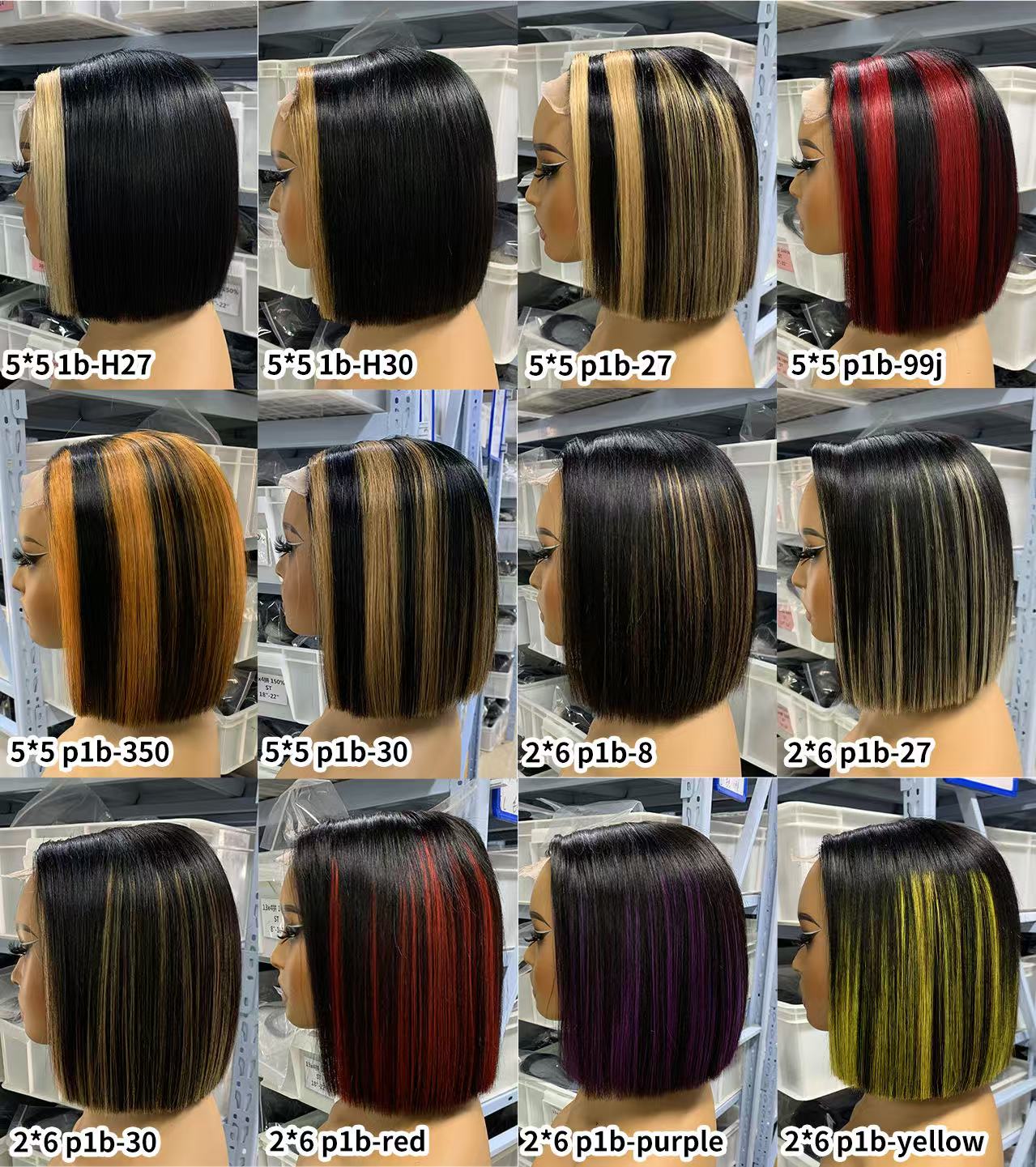 15A SDD 5*5 closure glueless bob Highlight Colors / Bridger Hair ...